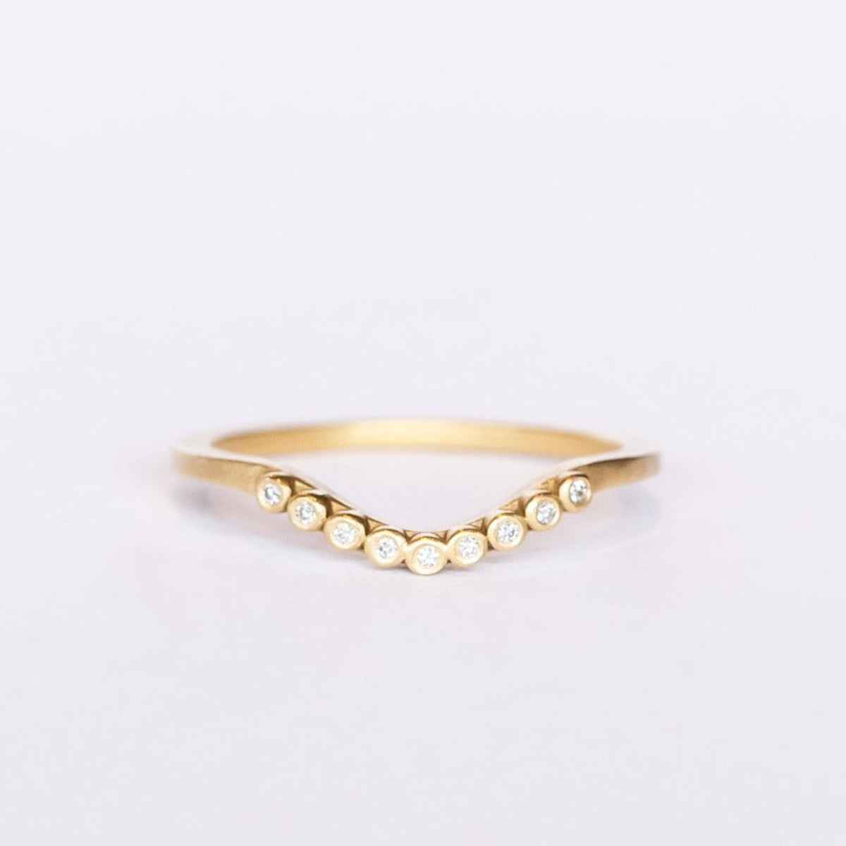 Ananda Khalsa | Curved Contour White Diamond Dot Band – LAPIS