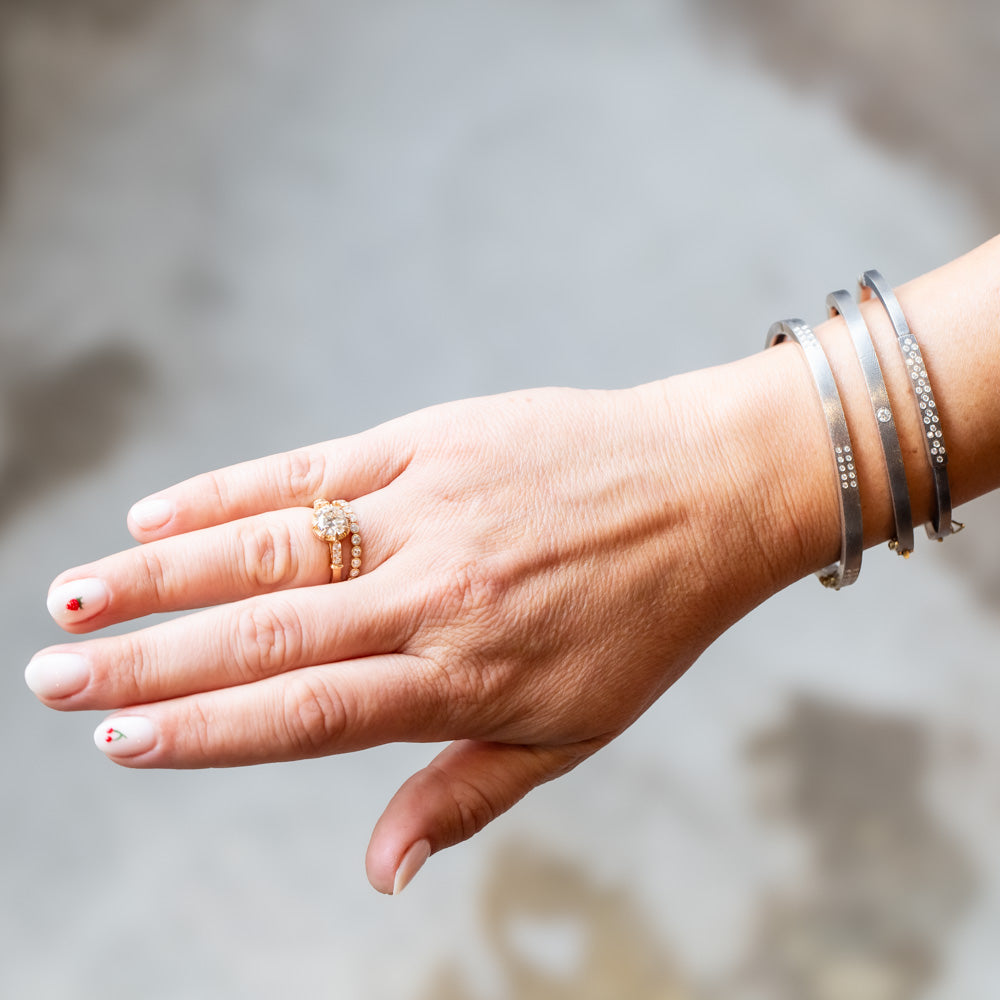 Rene Escobar | Diana 2.5mm Silver and Diamond Bangle – LAPIS
