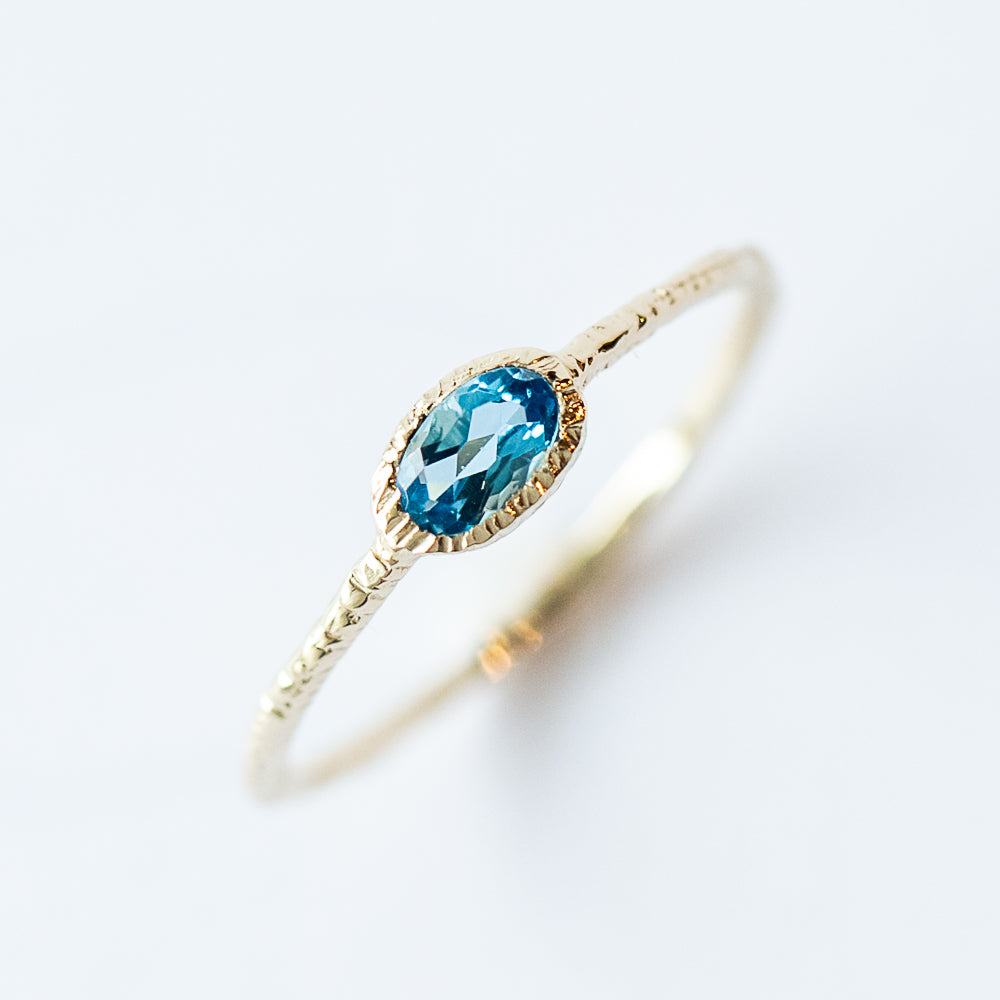 Danielle Welmond | Small Oval Blue Topaz Bezel Set Ring – LAPIS