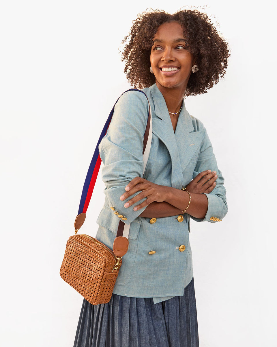 Clare V. | Crossbody Strap, Multi Two Tone Webbing – LAPIS