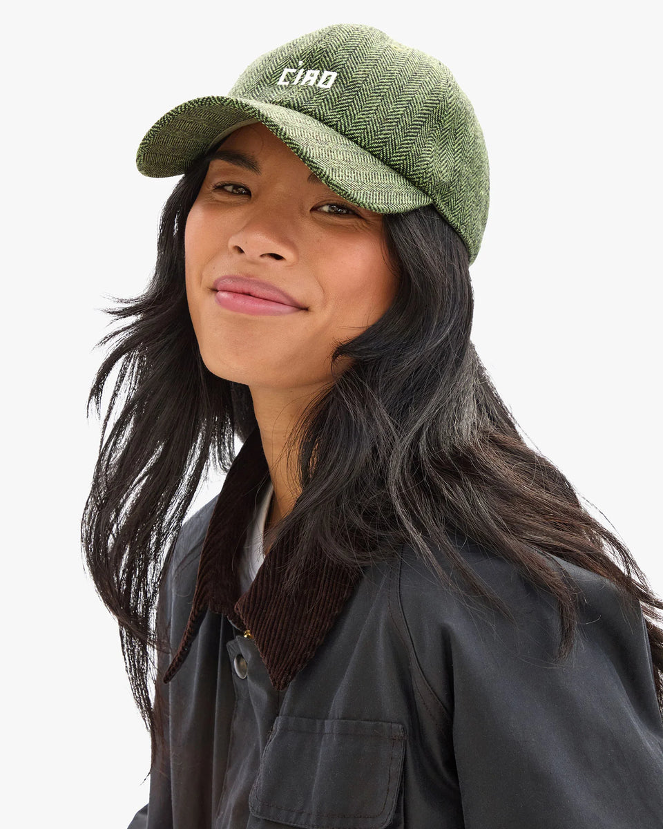 Clare V. | Wool Baseball Hat, Embroidered Petit Ciao, Green/Black – LAPIS
