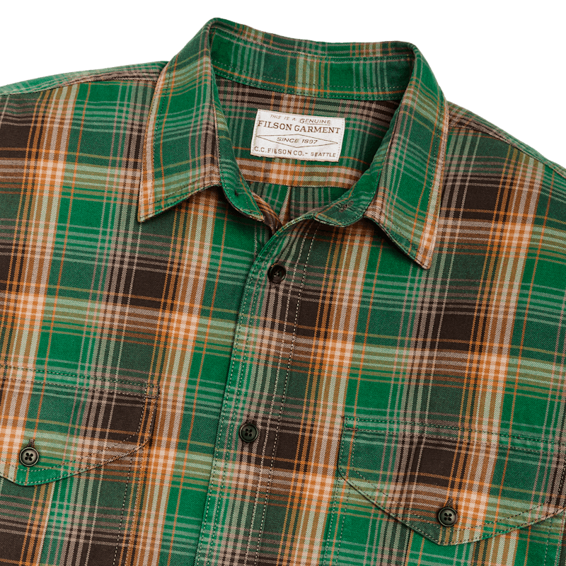 Filson | Lightweight Alaskan Guide Shirt, Yellow / Green / Gray Plaid ...